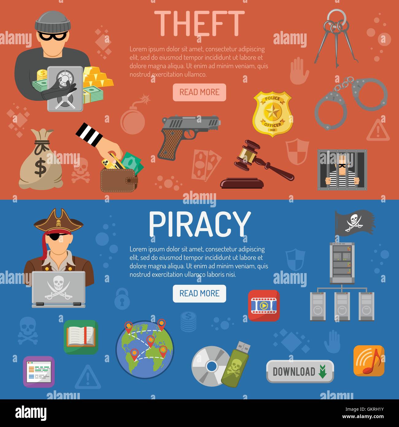 Piracy and Theft Banners Stock Vector Image & Art - Alamy