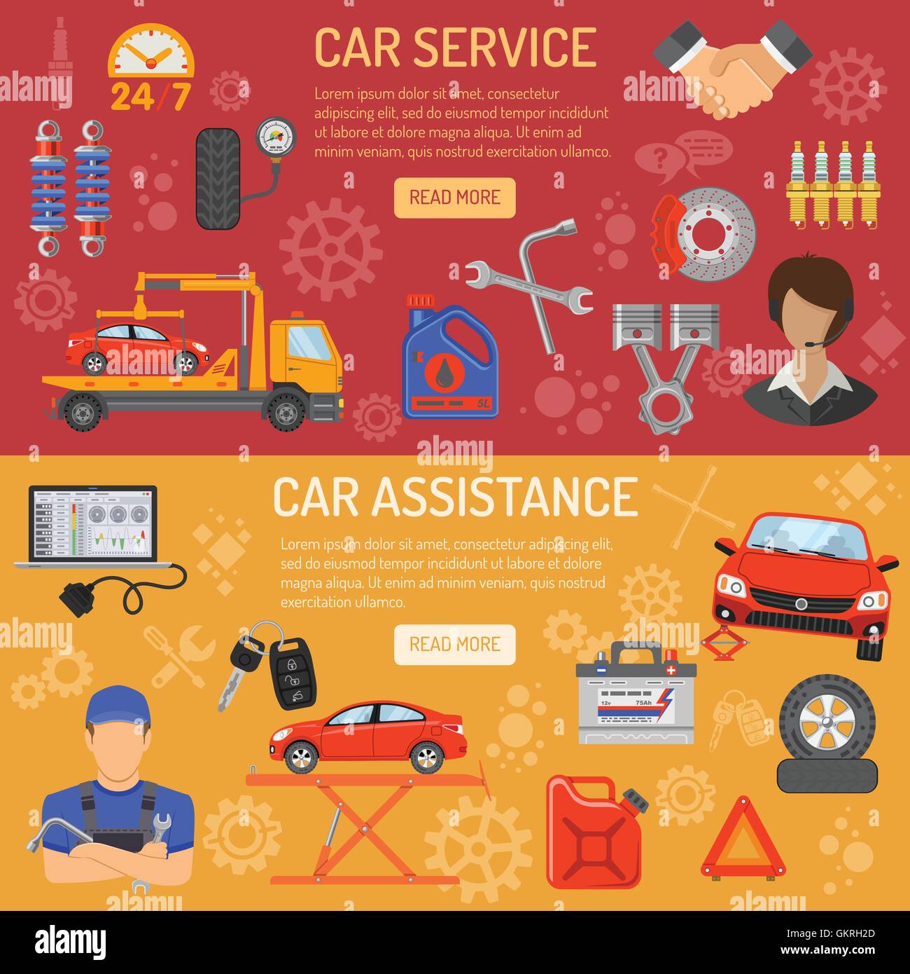 Car Service Banners Stock Vector Image & Art - Alamy