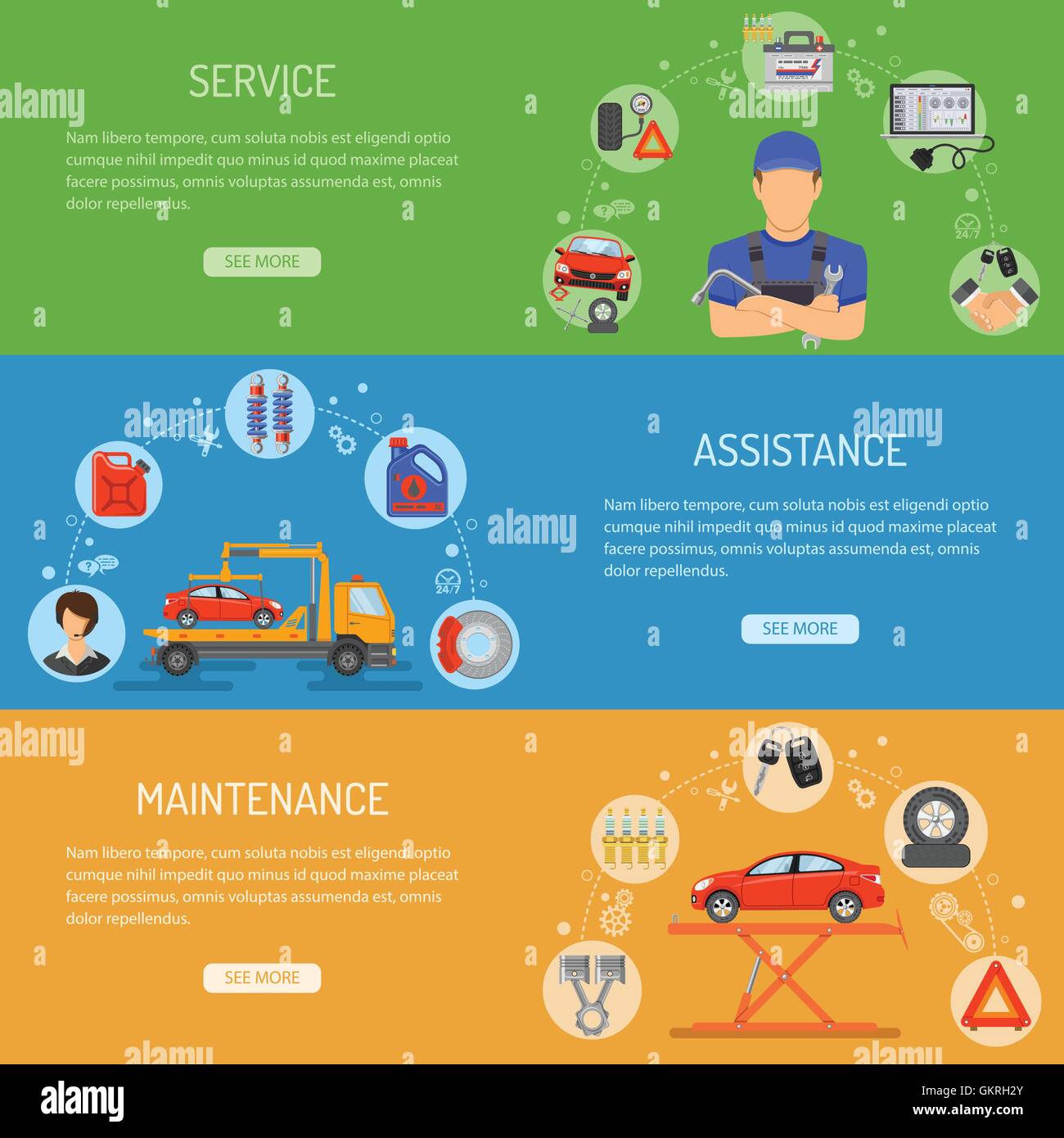 Car Service Banners Stock Vector Image & Art - Alamy