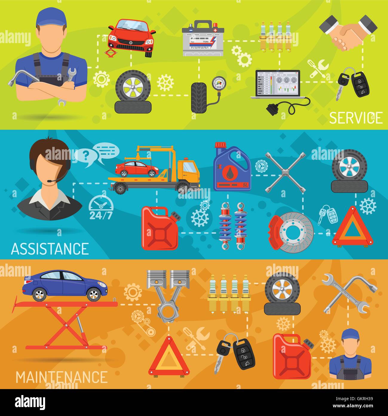 Car Service Banners Stock Vector Image & Art - Alamy