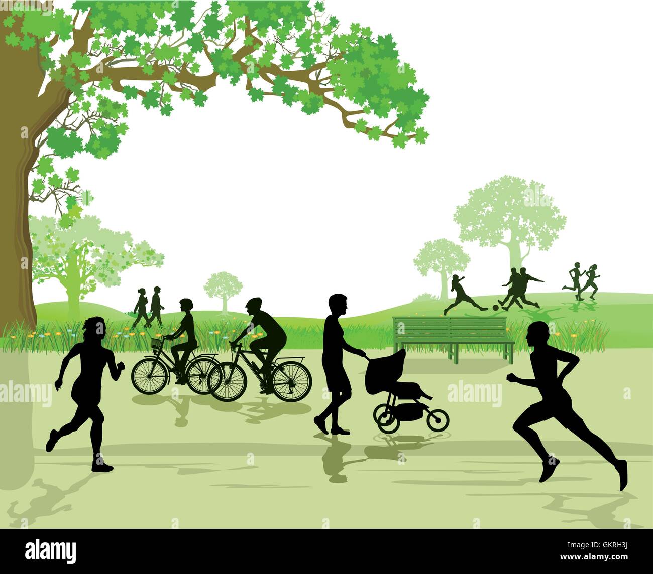 recreation and sports in the park Stock Vector Image & Art - Alamy