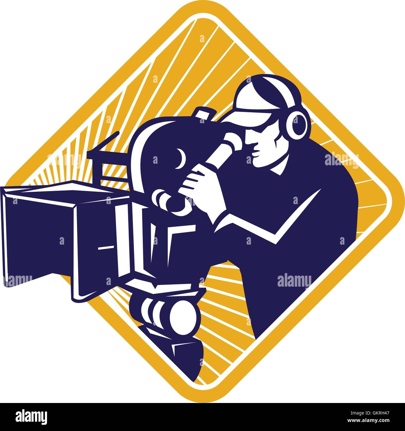 graphics male masculine photo camera illustration shooting crew retro ...