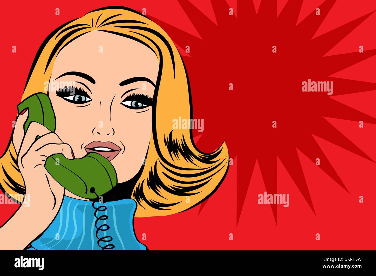 woman telephone phone art colour lady female person vintage ...