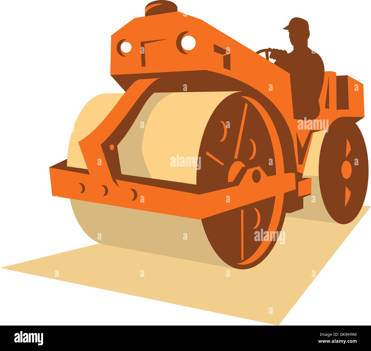 illustration road roller vector construction graphics industrial ...