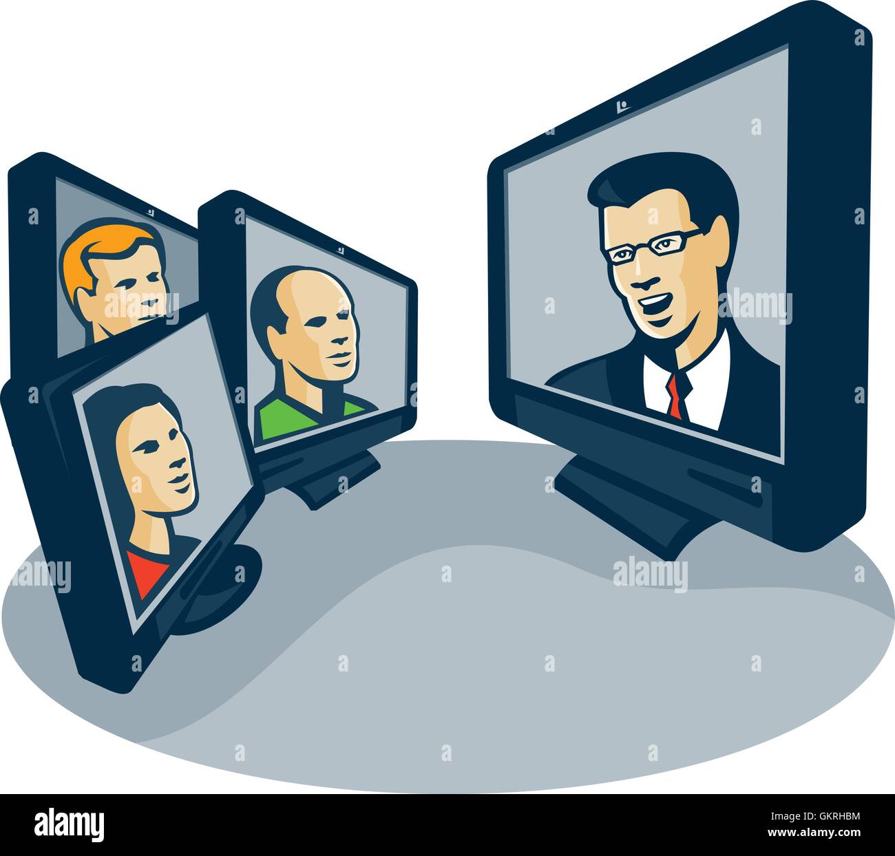 interaction video conference meeting conference woman talk speaking ...