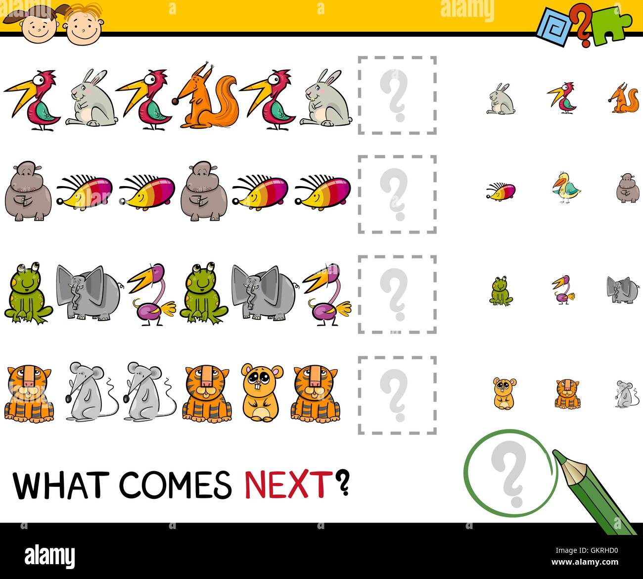 education illustration puzzle pattern cartoon next complete perfect ...