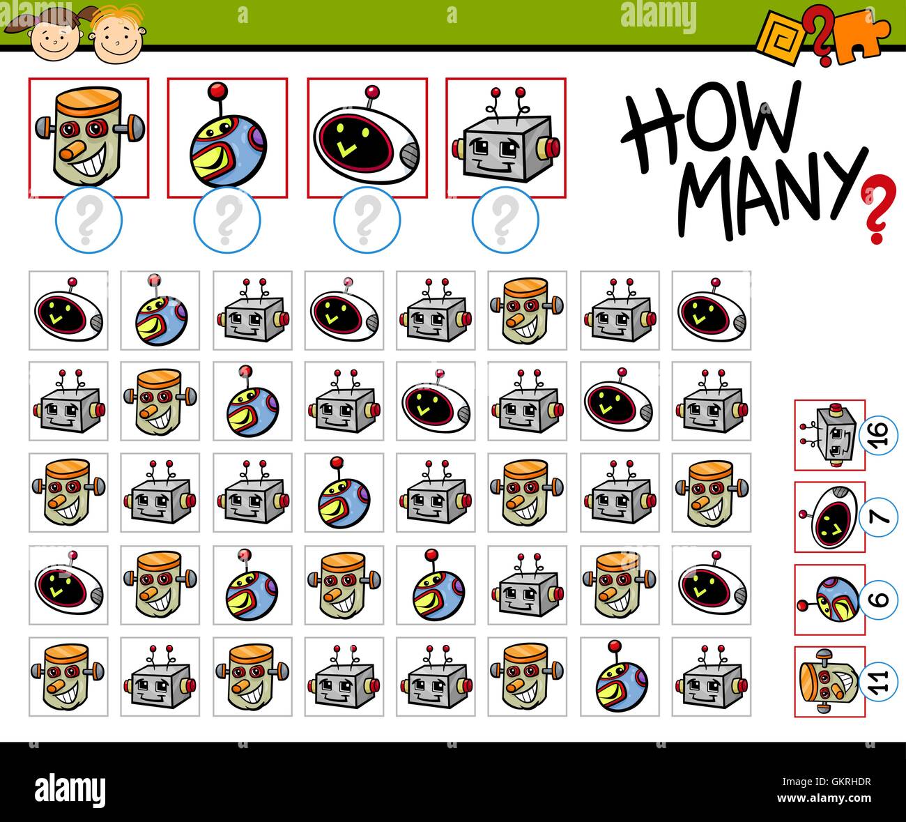 calculation education illustration puzzle count cartoon numbering ...