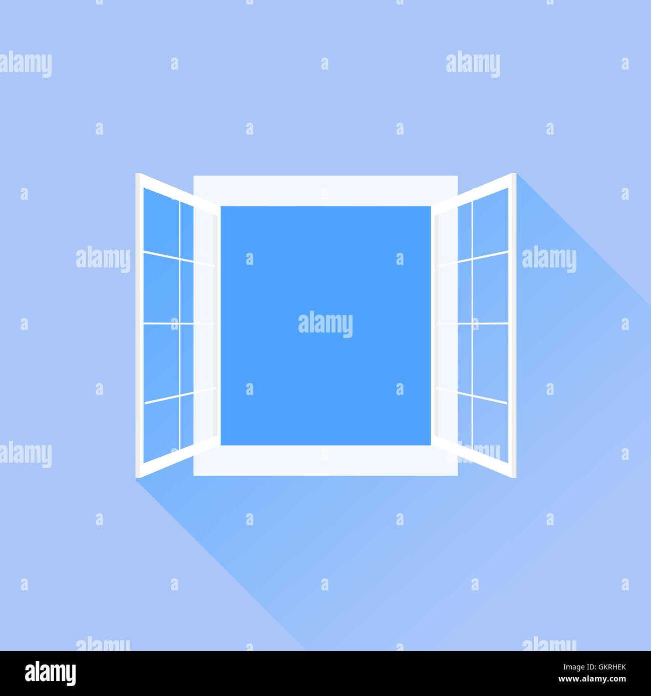 Open White Window Isolated on Blue Background Stock Vector Image & Art ...