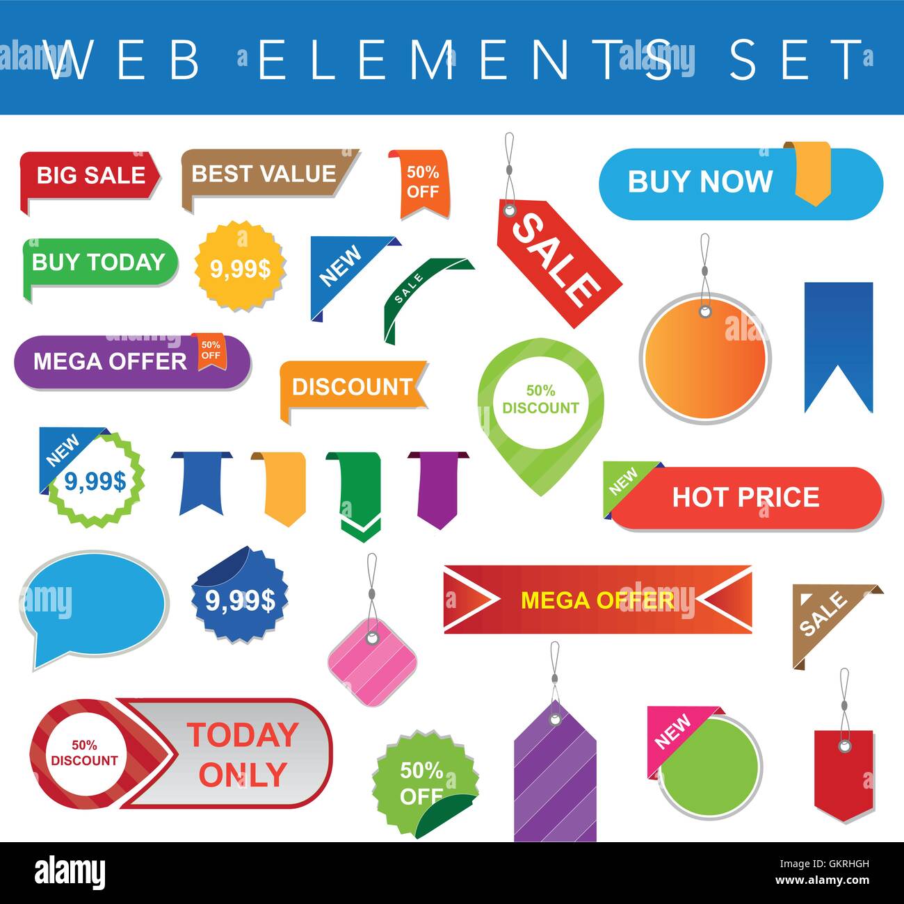 Web Elements Set Stock Vector Image And Art Alamy
