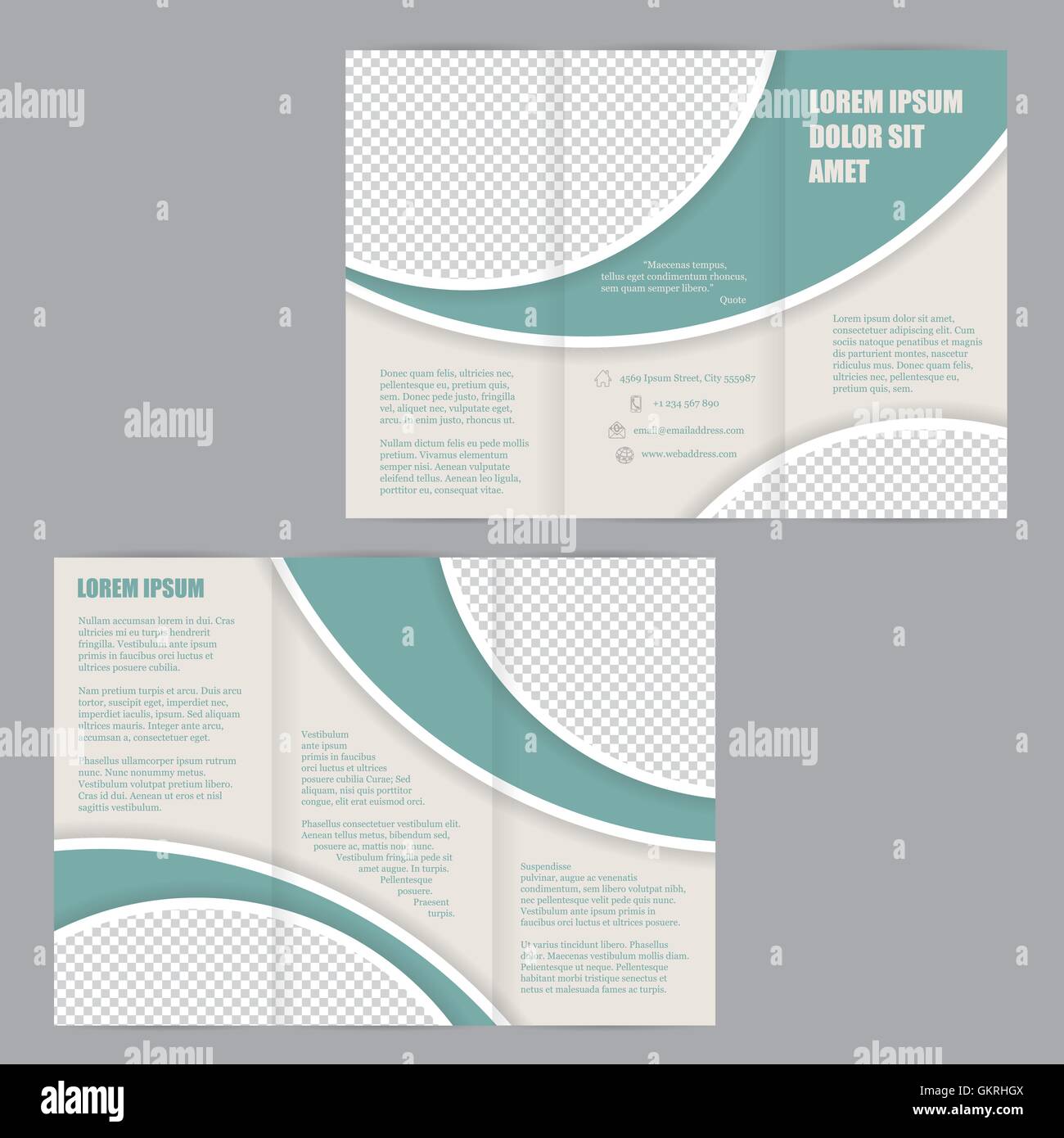 Tri-fold flyer brochure design template Stock Vector Image & Art - Alamy