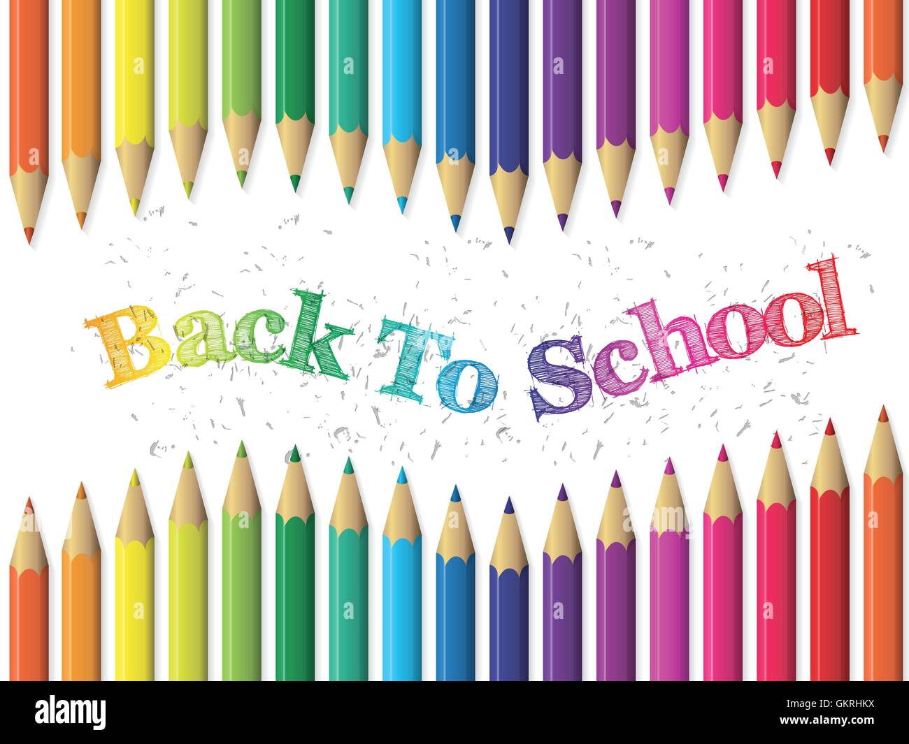 Back to school background with pencils and waving text Stock Vector ...