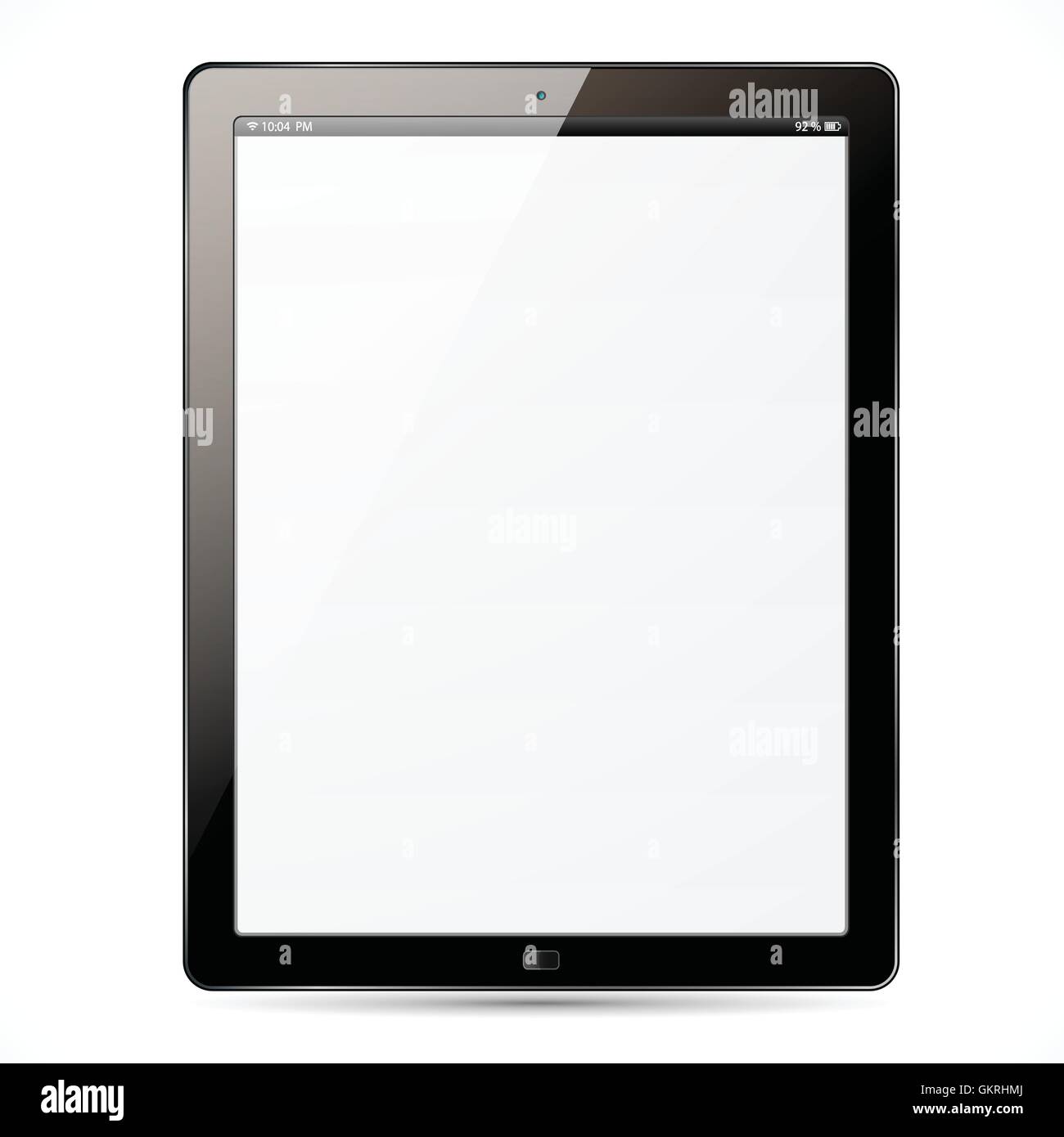 The new tablet with white screen and black frame Stock Vector Image ...