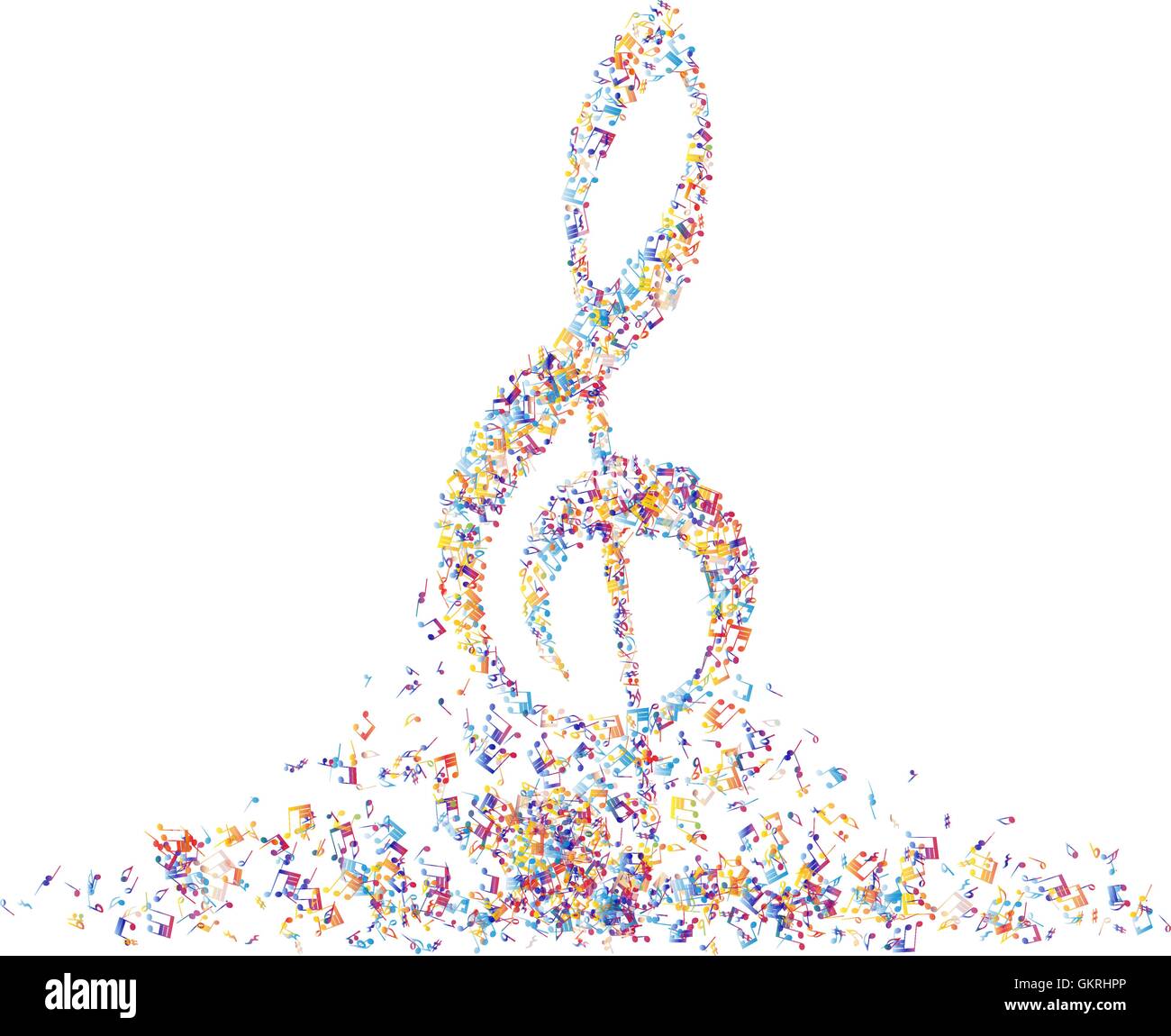 Multicolor musical note staff Stock Vector Image & Art - Alamy