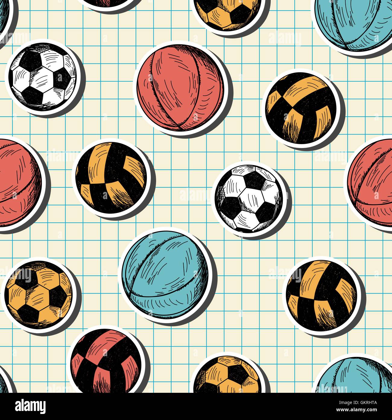 Set cartoon balls for different sports hi-res stock photography and ...