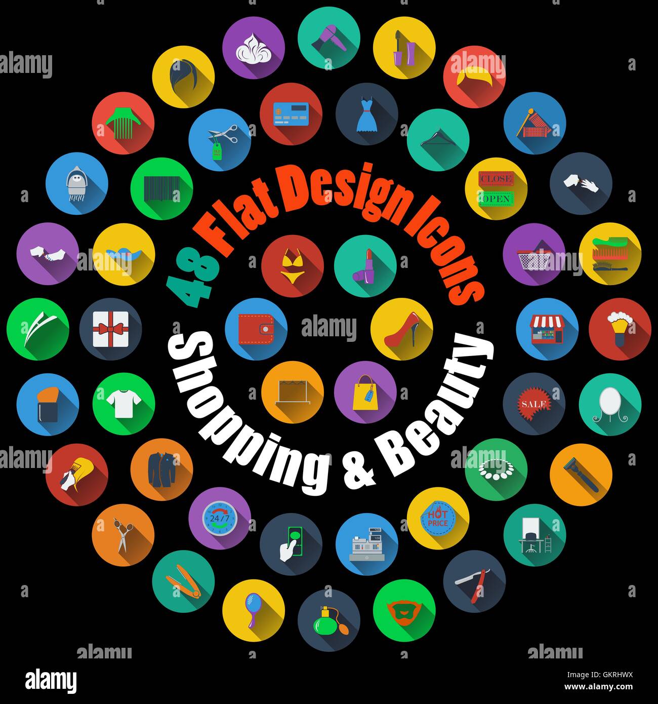 Shopping and Beauty Icons Stock Vector Image & Art - Alamy