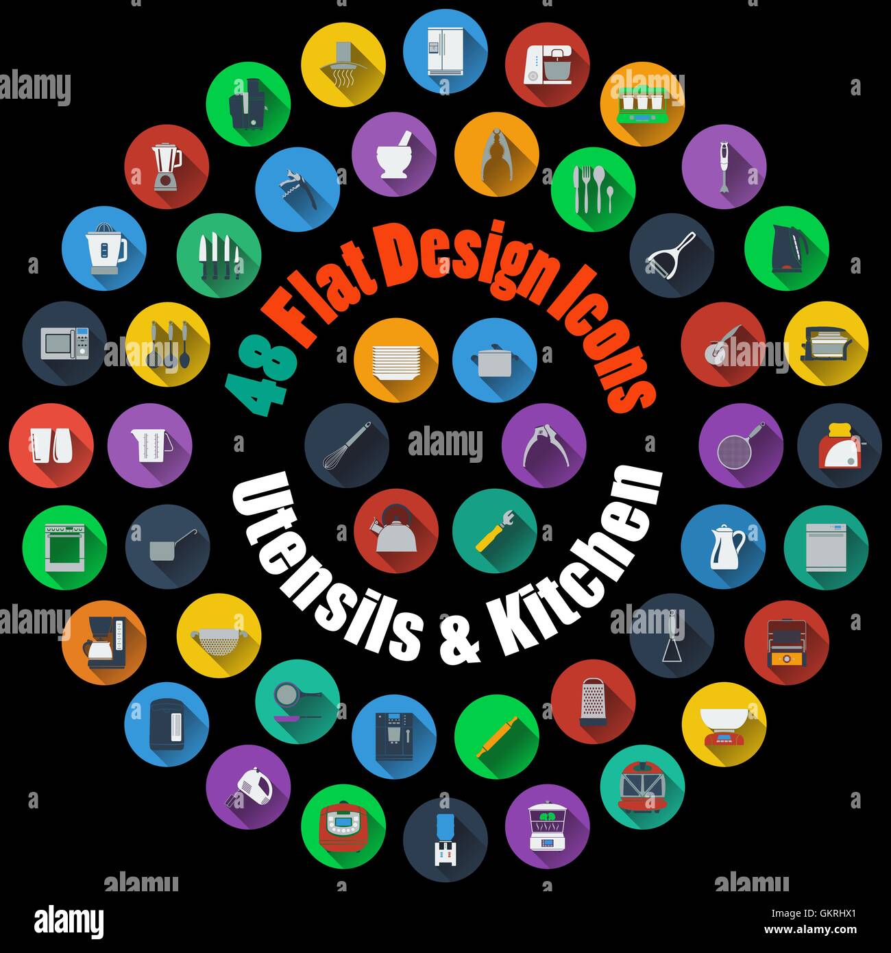 Utensils and Kitchen Icons Stock Vector Image & Art - Alamy