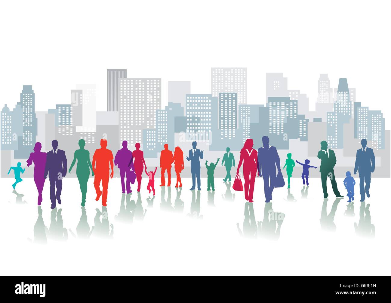 Pedestrian street in town centre Stock Vector Images - Alamy