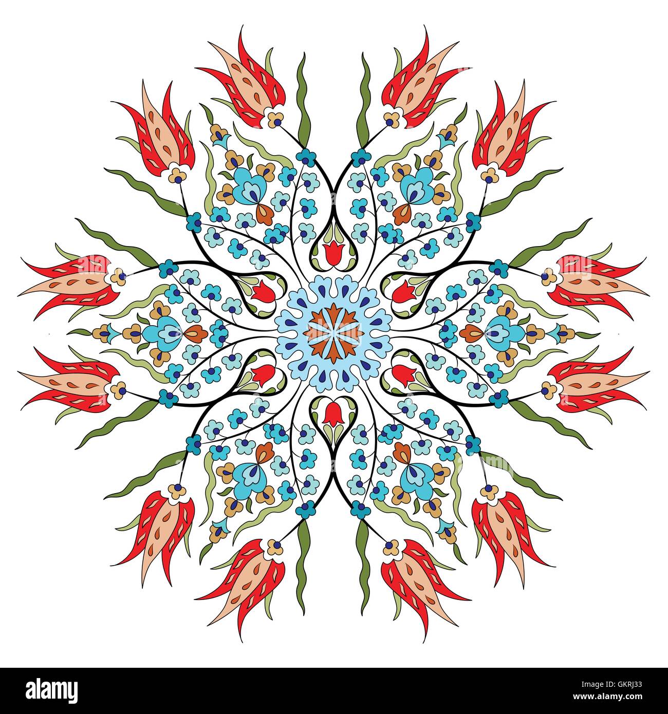 Antique ottoman turkish pattern vector design eighty nine Stock Vector ...