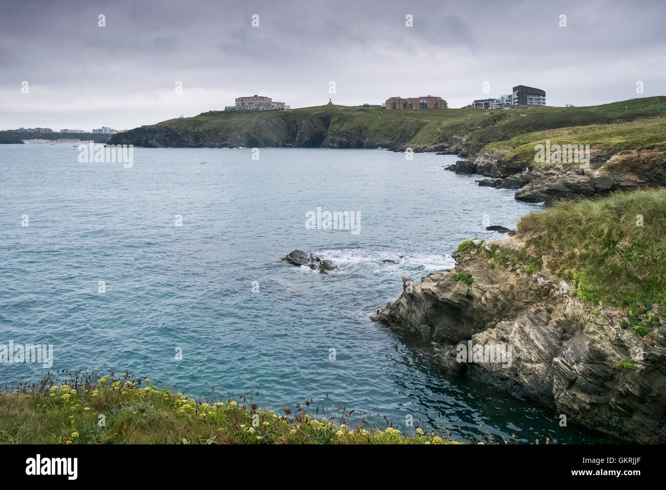 The coast around Newquay in Cornwall Stock Photo - Alamy