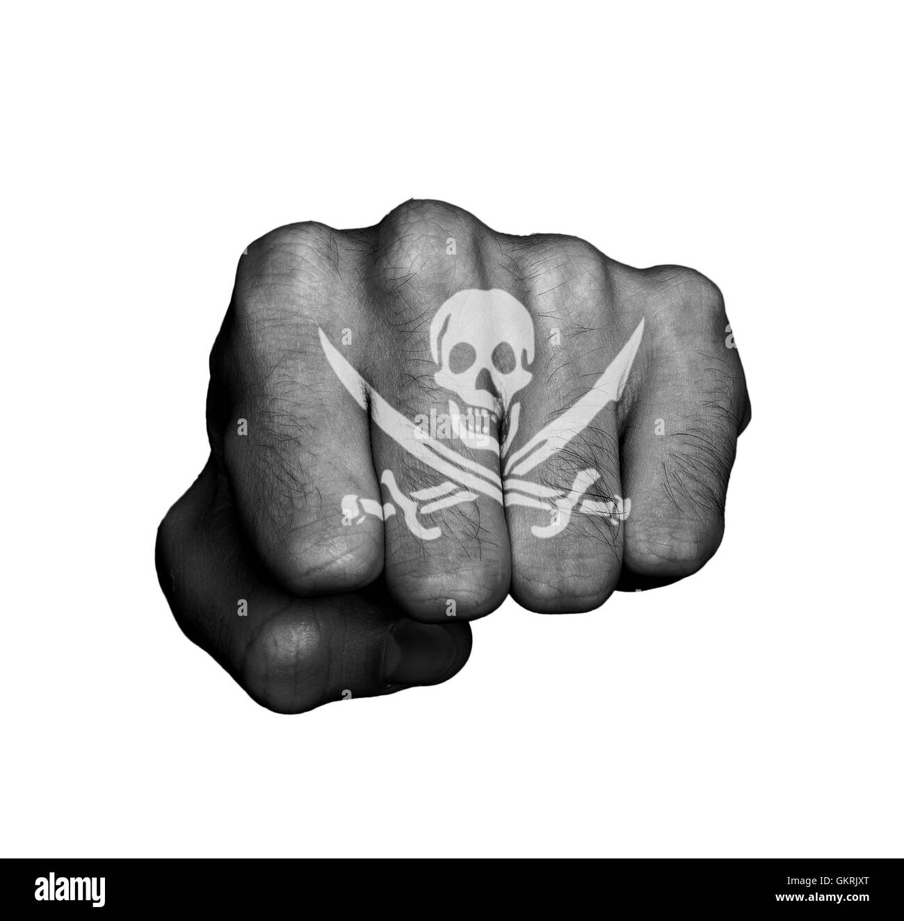 Front view of a punching hand Stock Photo - Alamy