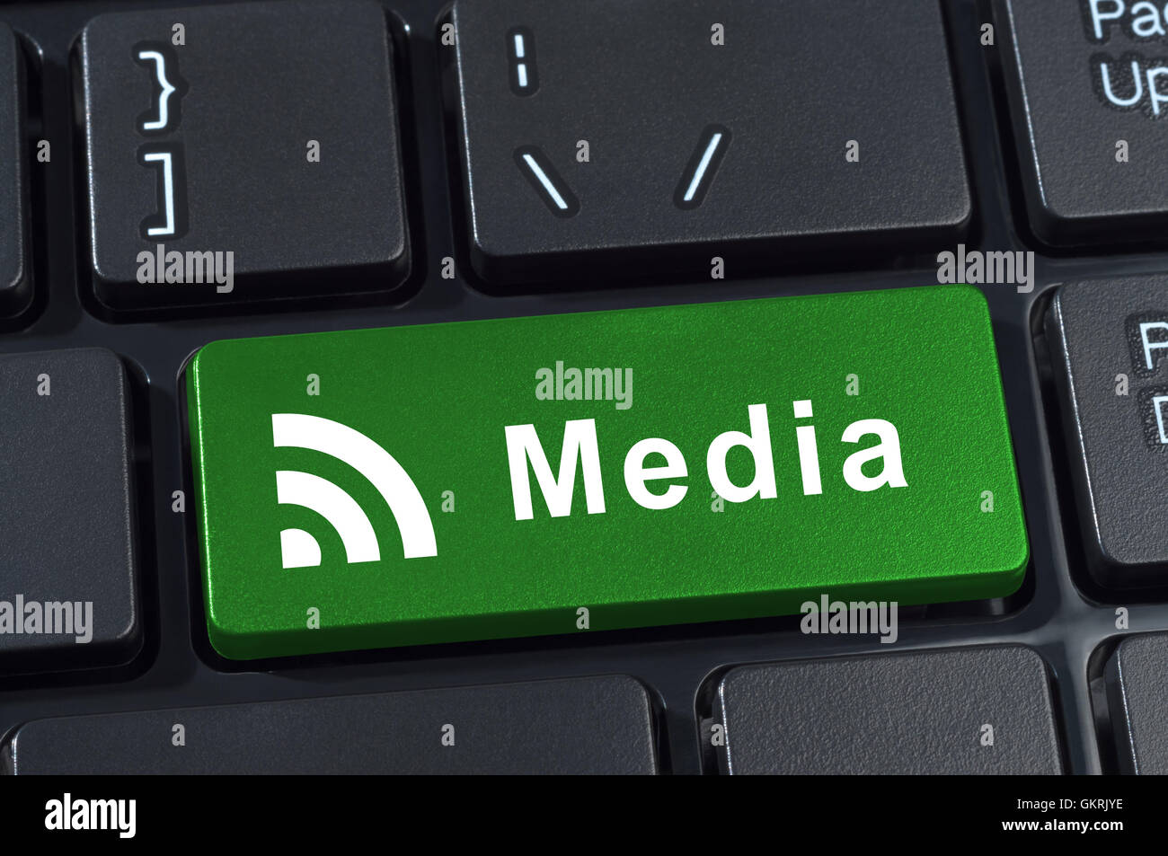 Media button keyboard Stock Photo - Alamy