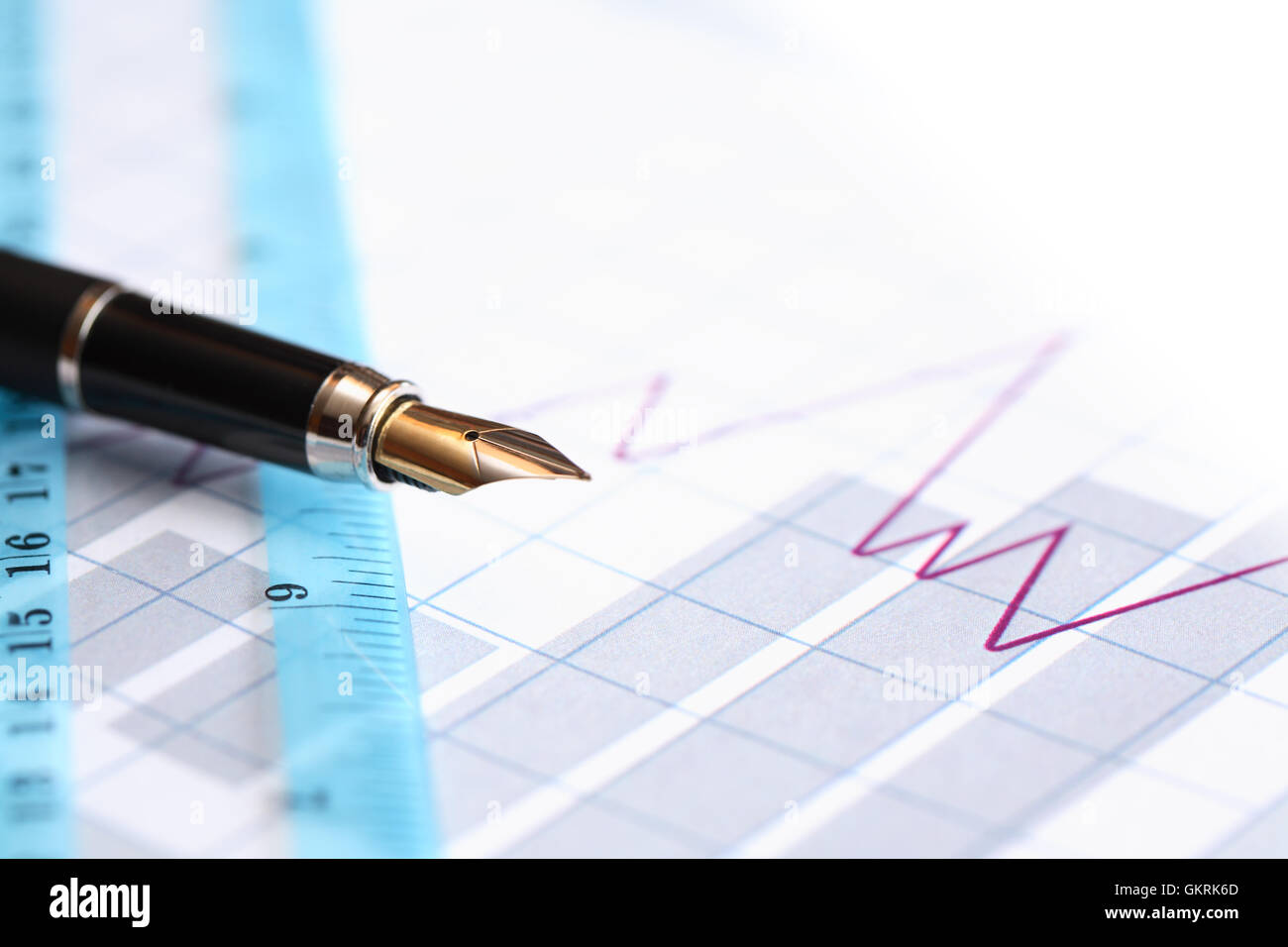 Pen And Ruler Stock Photo - Alamy