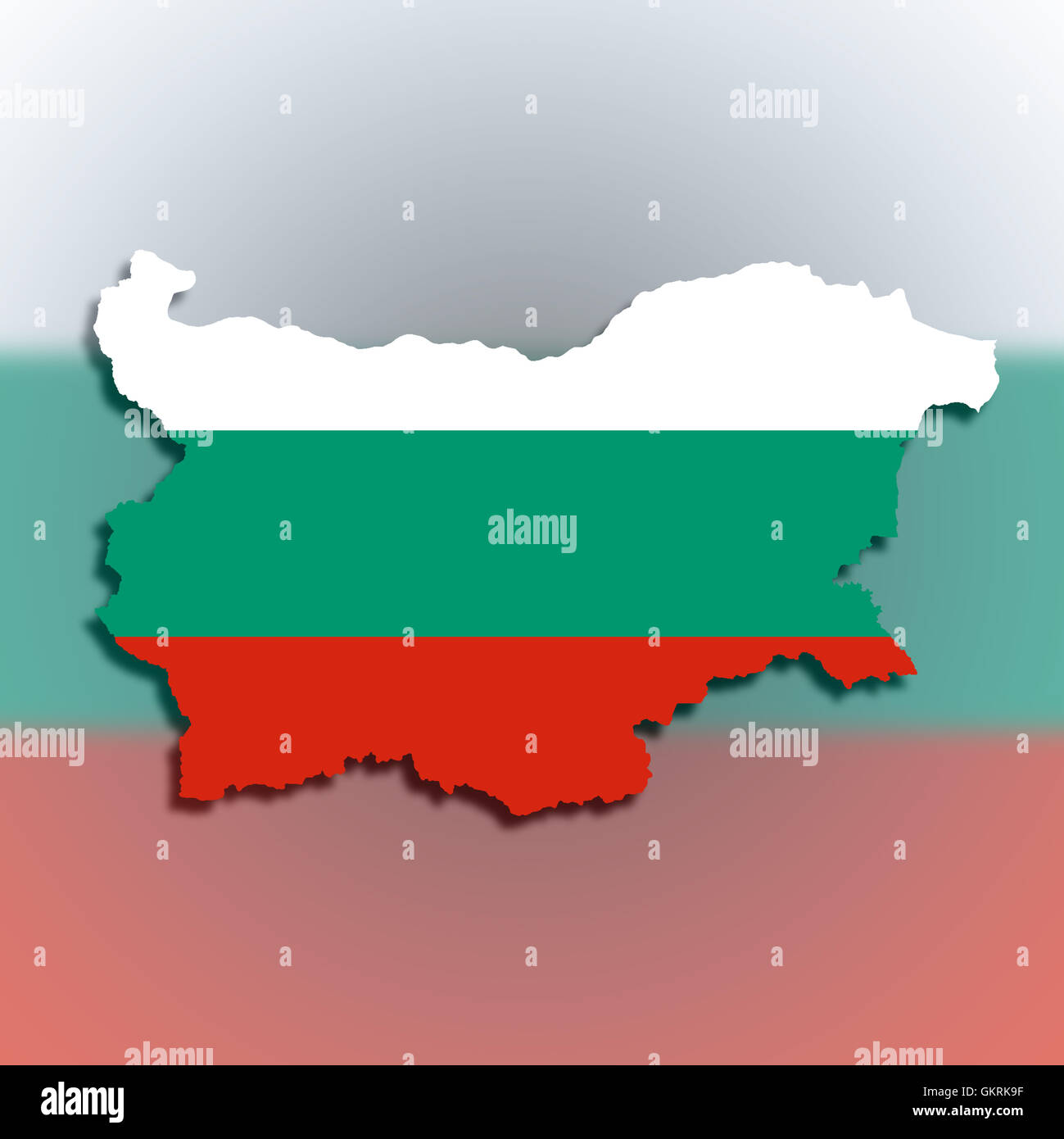 Map of Bulgaria filled with flag Stock Photo - Alamy