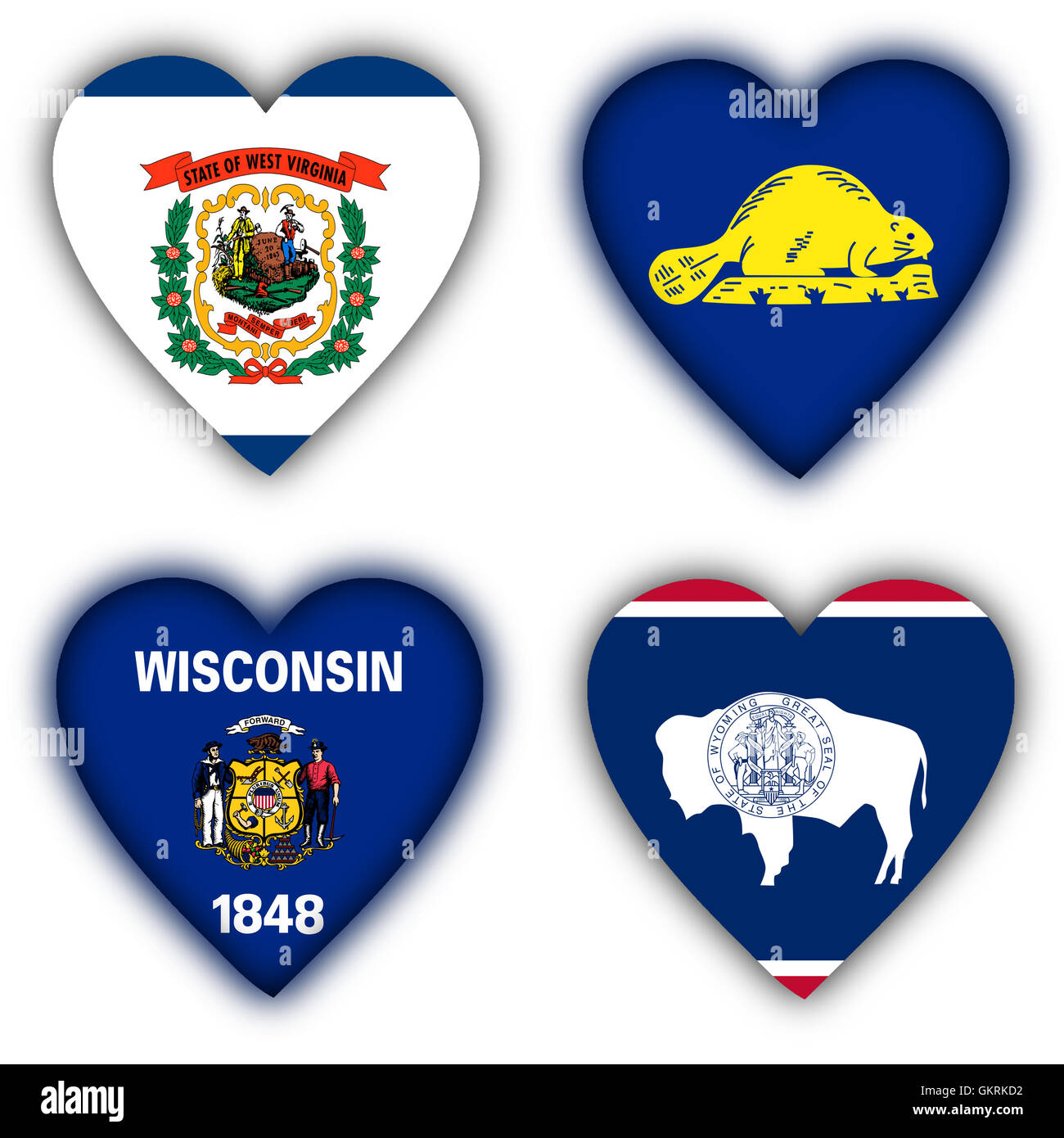 Wisconsin state heart Cut Out Stock Images & Pictures - Alamy