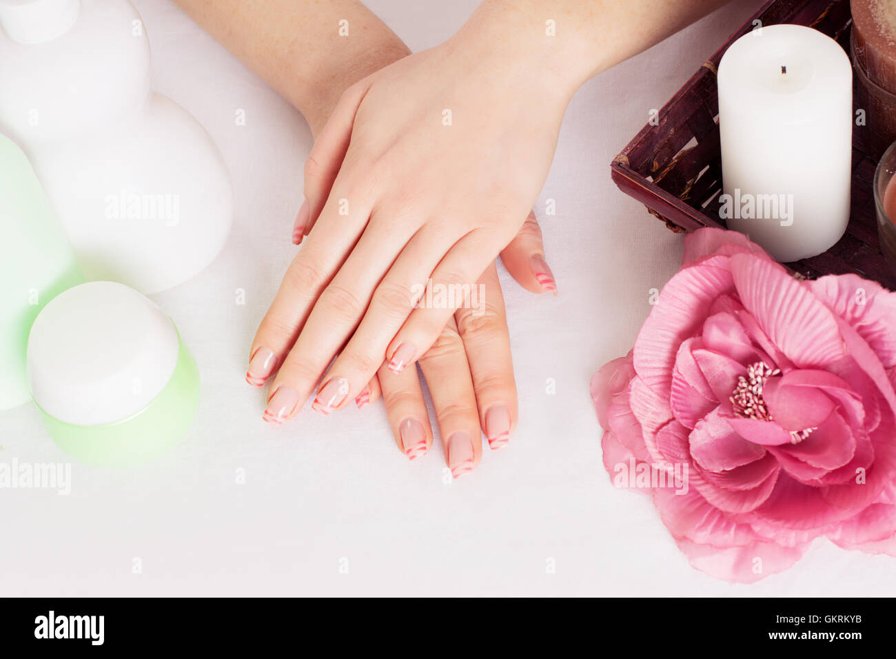 Woman hands with manicure Stock Photo - Alamy