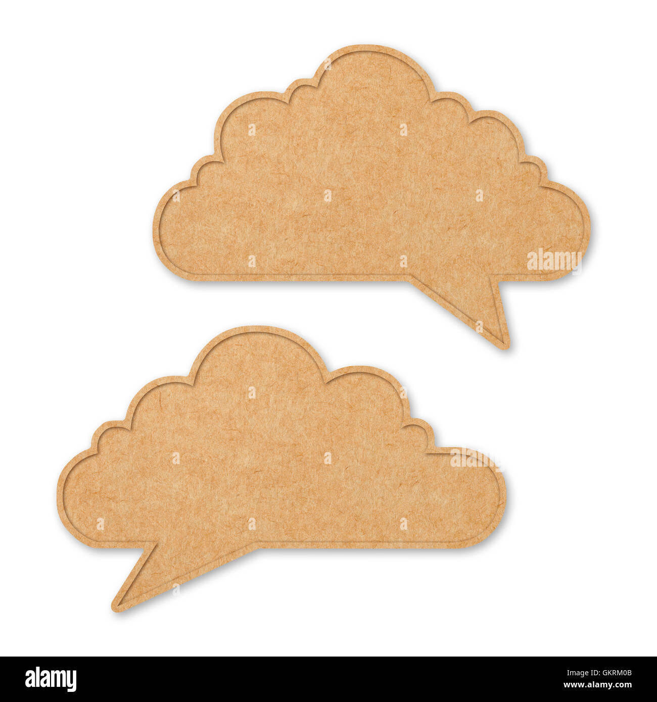 Recycle Paper speech bubble cloud shape Stock Photo - Alamy