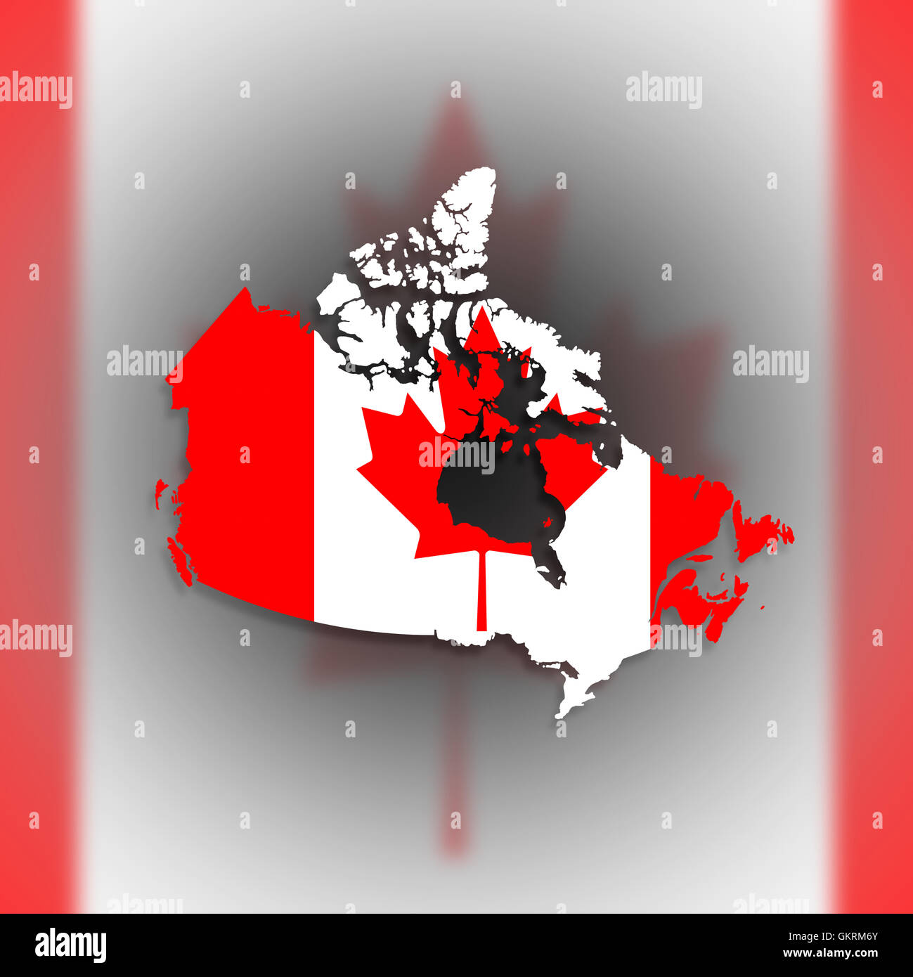 Canada map with the flag inside Stock Photo - Alamy