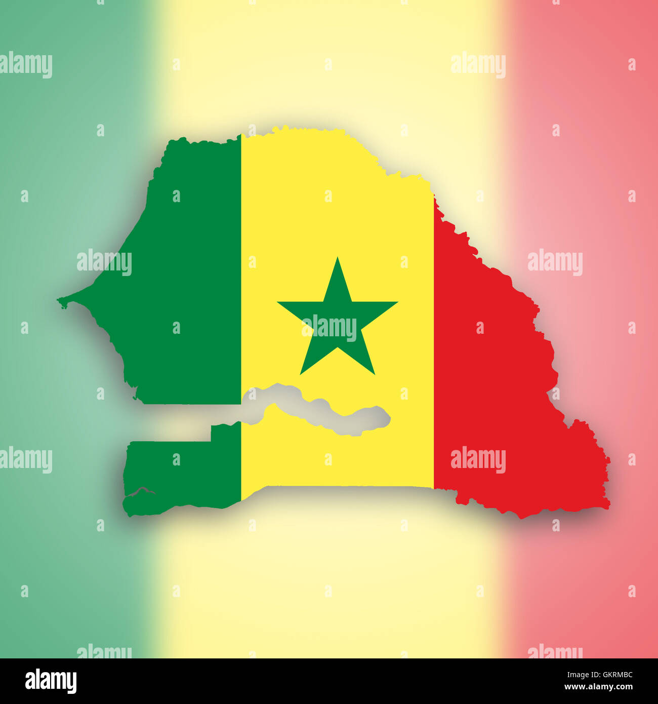 Senegal map with the flag inside Stock Photo - Alamy