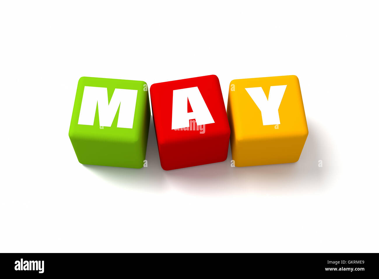 May Colored Cubes Stock Photo - Alamy