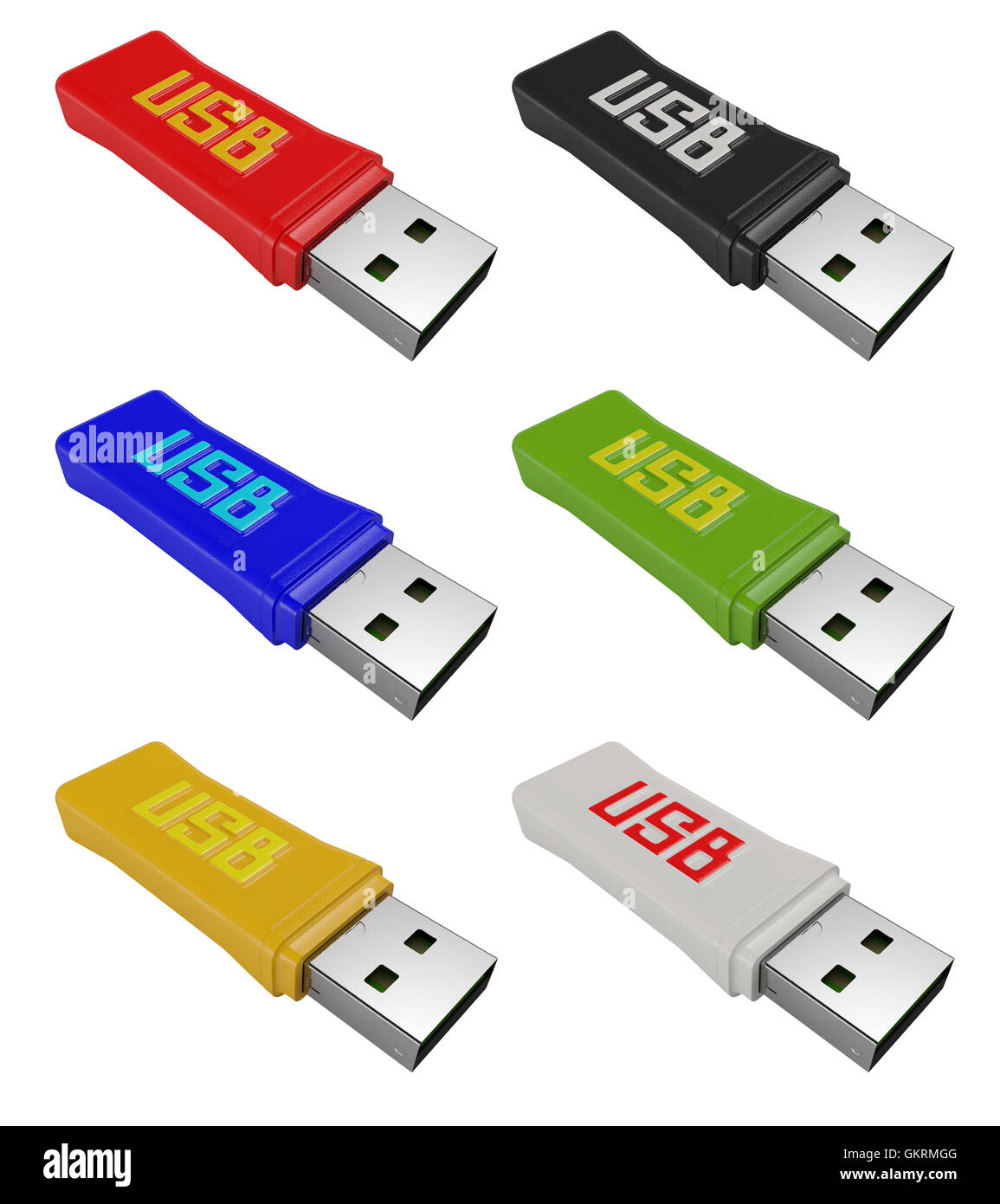 Set flash USB isolated Stock Photo - Alamy