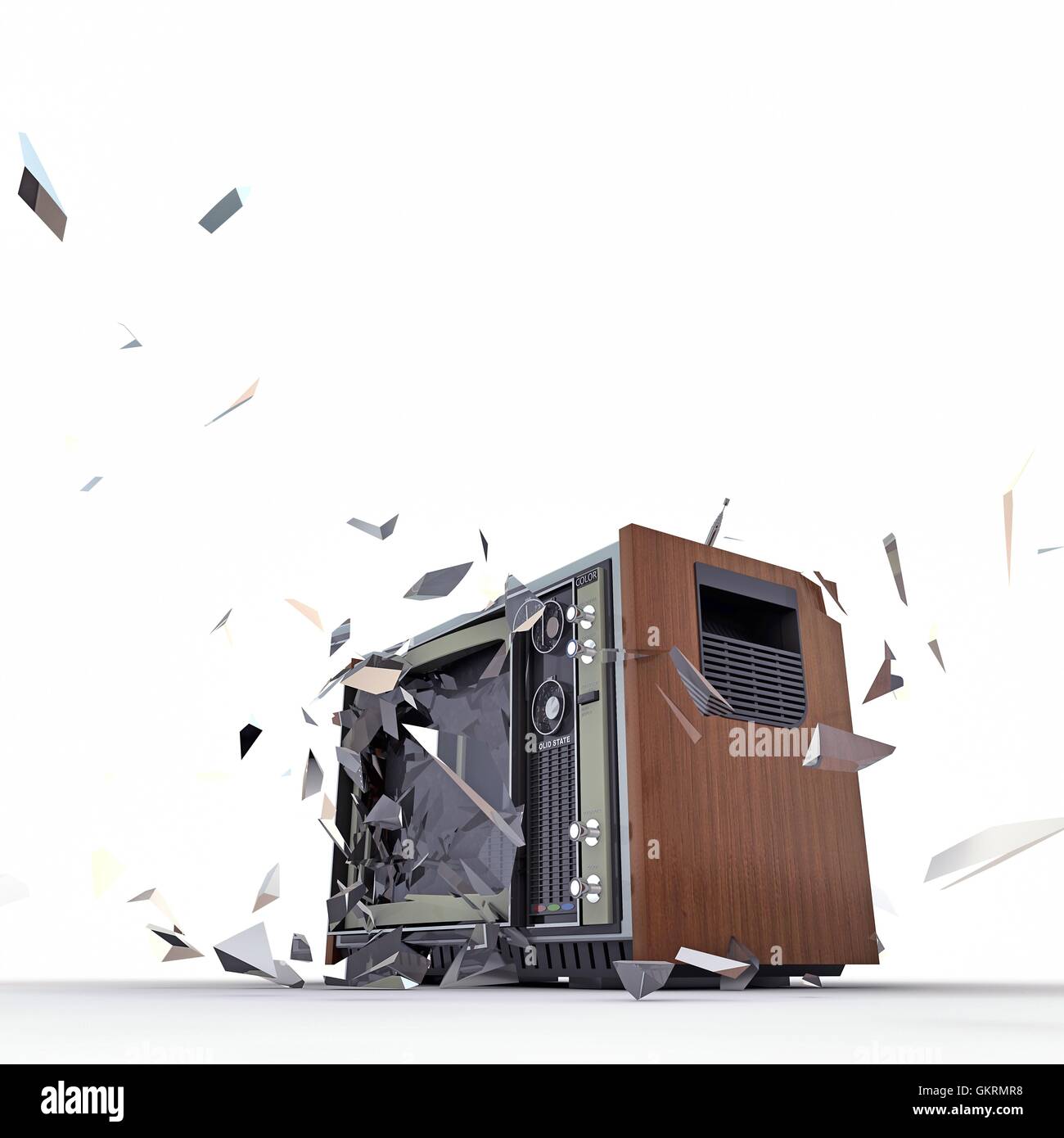 Black cracked screen tv Cut Out Stock Images & Pictures - Alamy