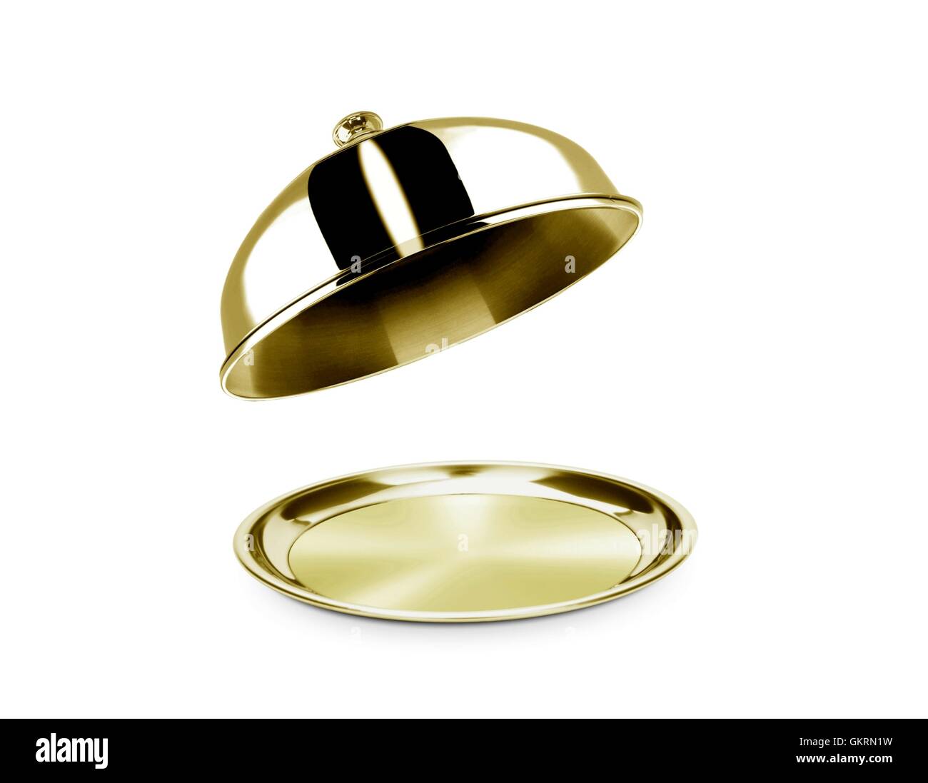 Cloche and platter with open lid Stock Photo - Alamy