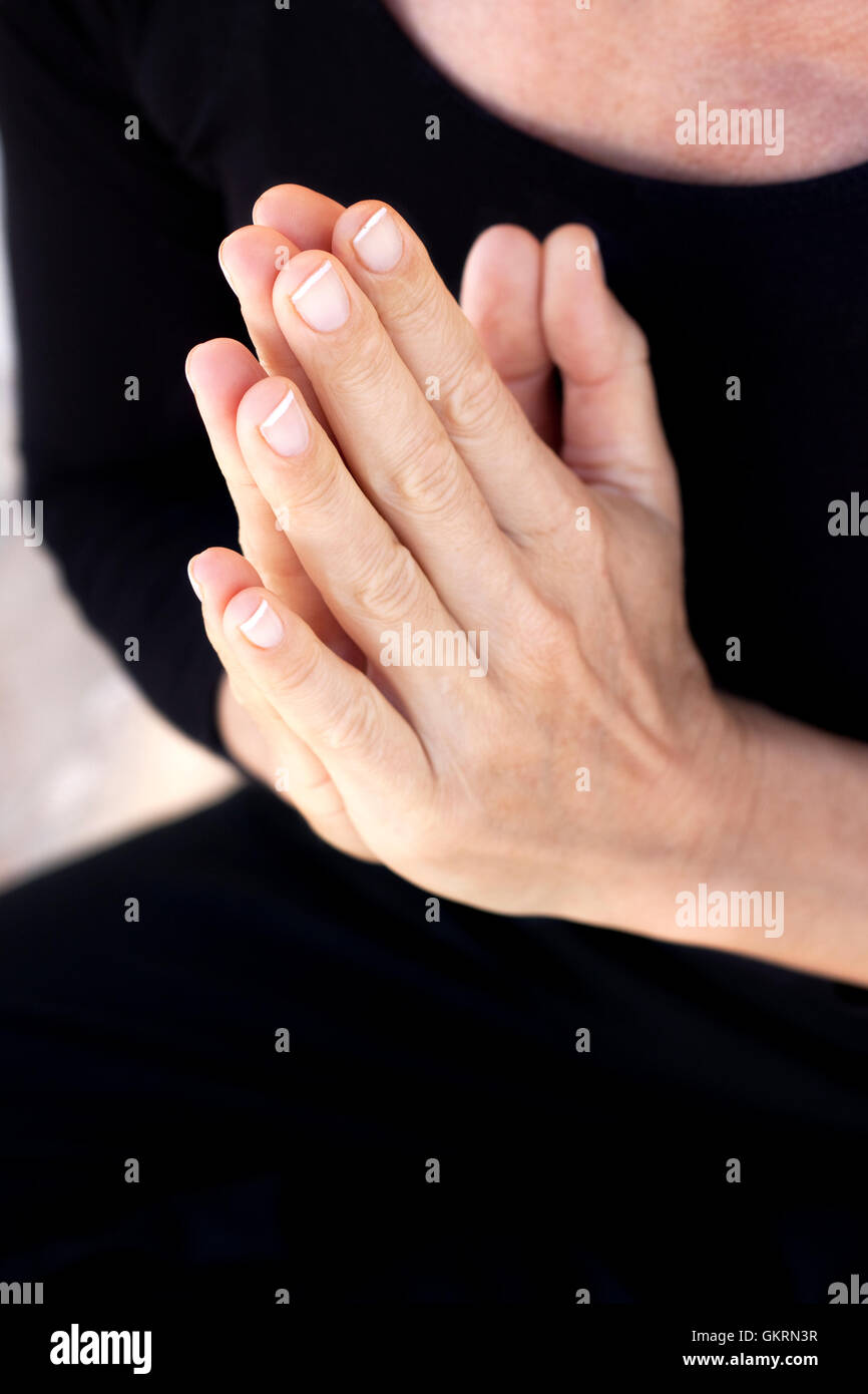 Zen yoga hands Stock Photo - Alamy