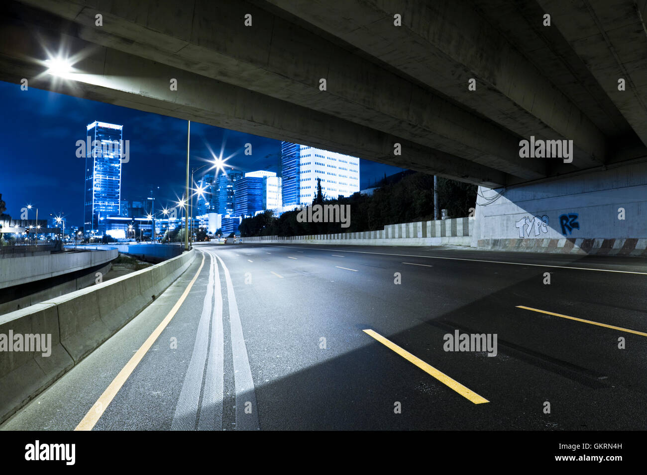 Highway at Night Stock Photo - Alamy