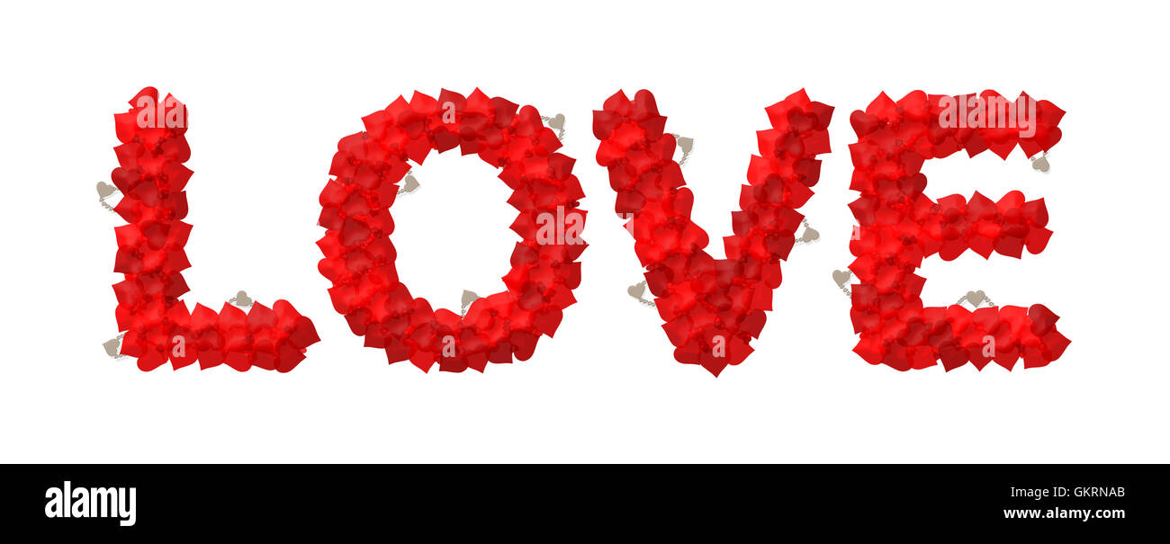 Love text made of heart shape Stock Photo - Alamy