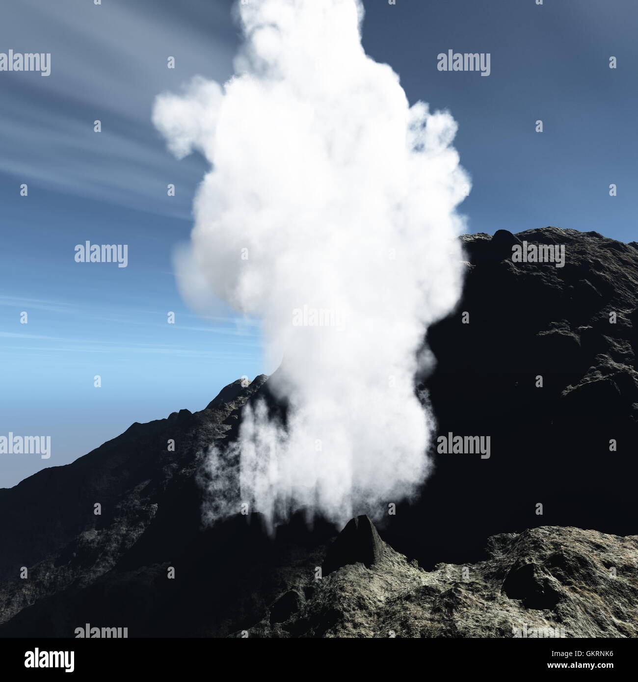 Volcanic eruption on island Stock Photo - Alamy