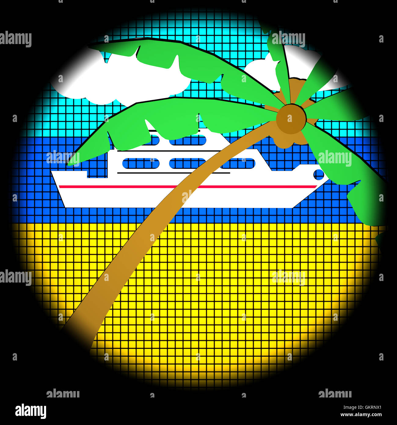 Coconut tree beach cruise ship hi-res stock photography and images - Alamy