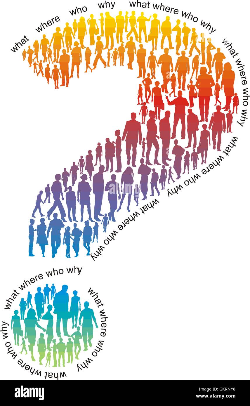 Question mark of colorful people Stock Photo - Alamy