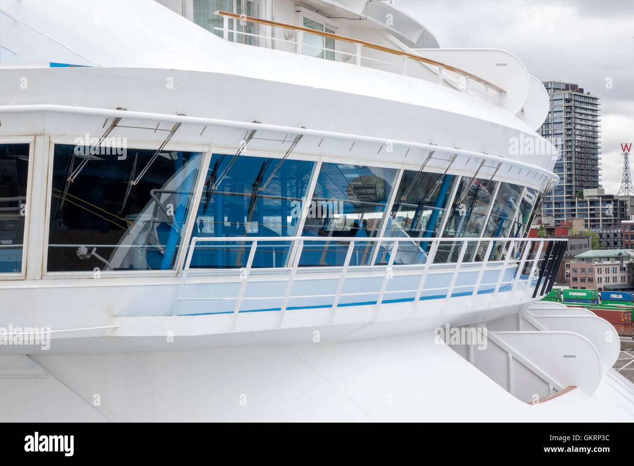 Close Up Exterior Of The Navigation Bridge On Norwegian Cruise Lines ...