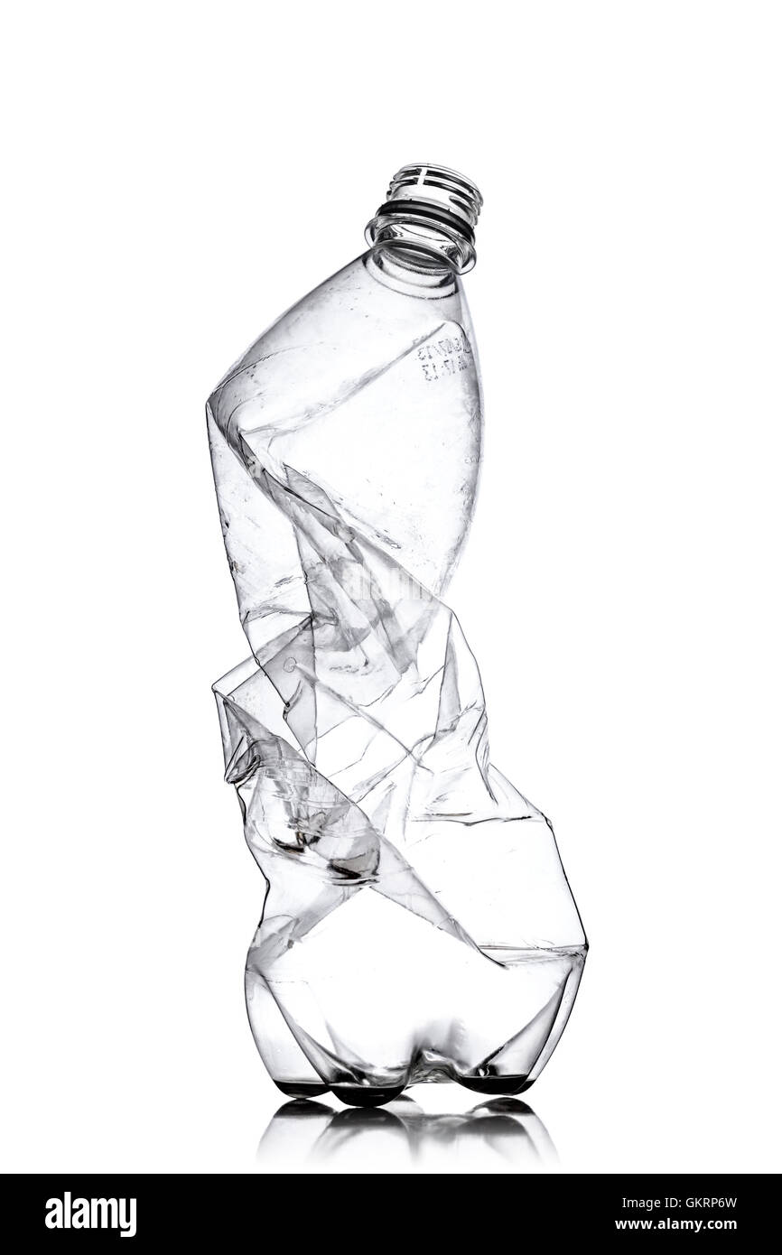 smashed plastic bottle Stock Photo - Alamy