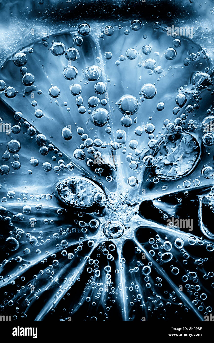 Cold blue lemon slice Stock Photo - Alamy