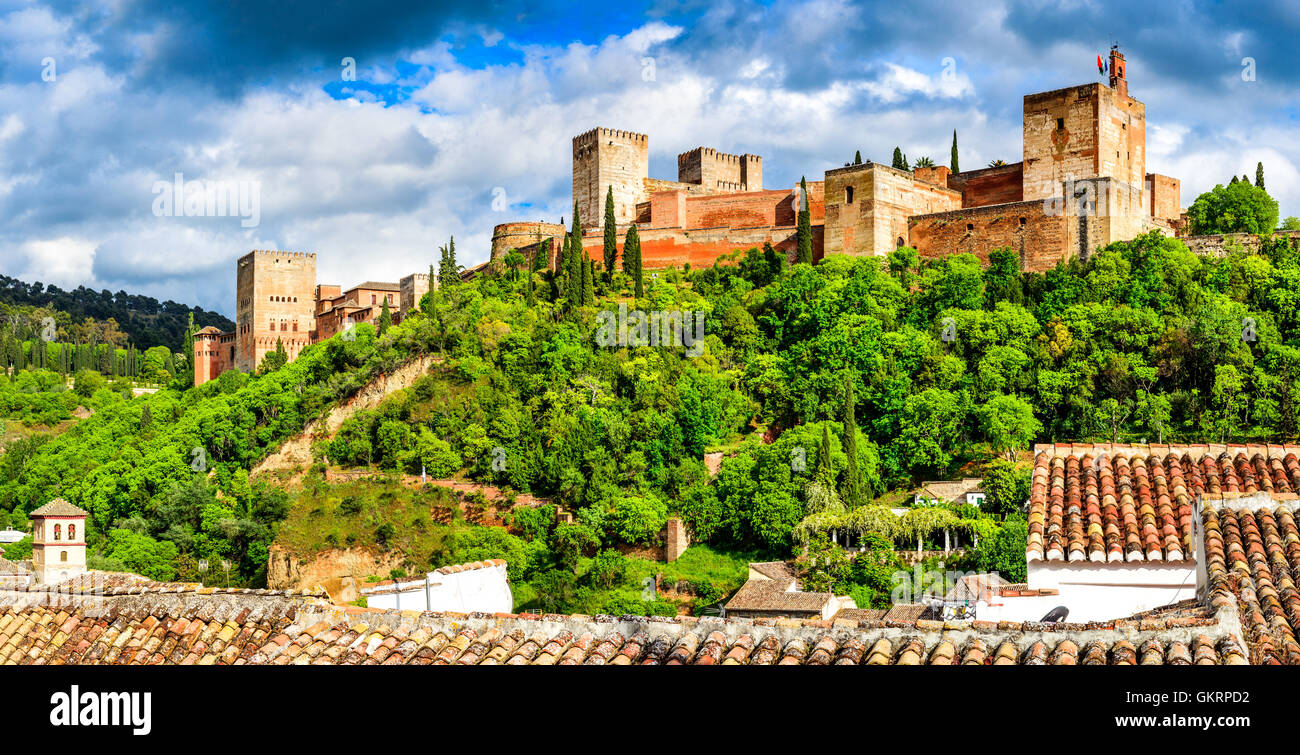 Granada, Spain. Famous Alhambra, Nasrid Emirate fortress, European ...