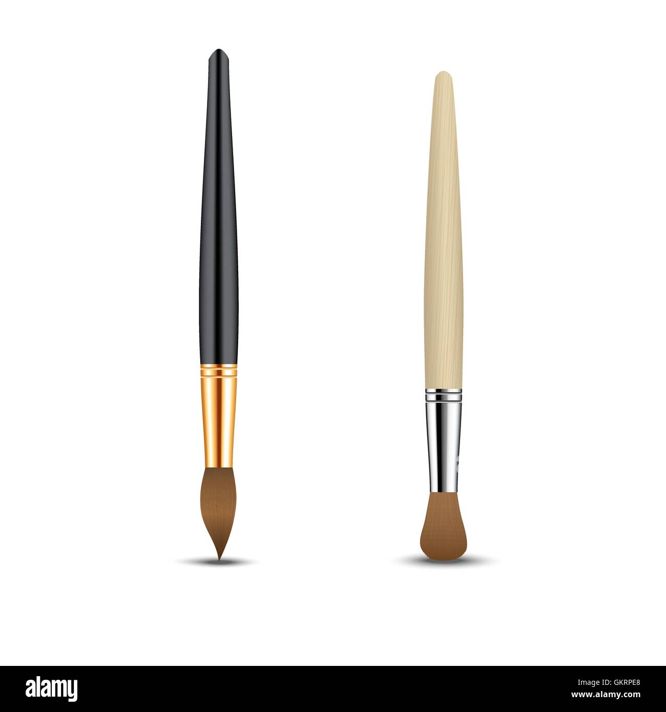 realistic paintbrush set isolated on a white background. Vector ...