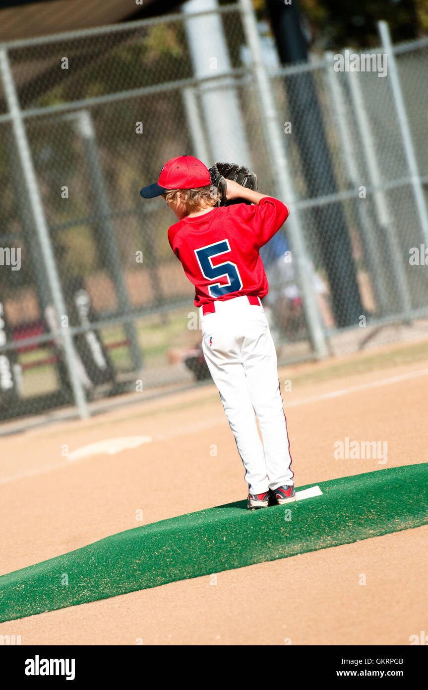 Young boy about to Pitch Stock Photo - Alamy