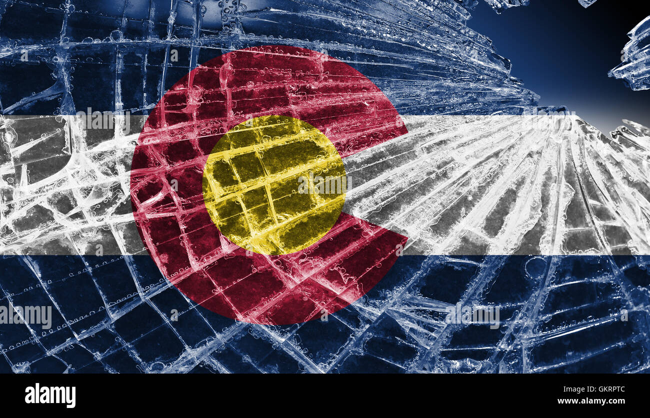 Broken ice or glass with a flag pattern, Colorado Stock Photo - Alamy