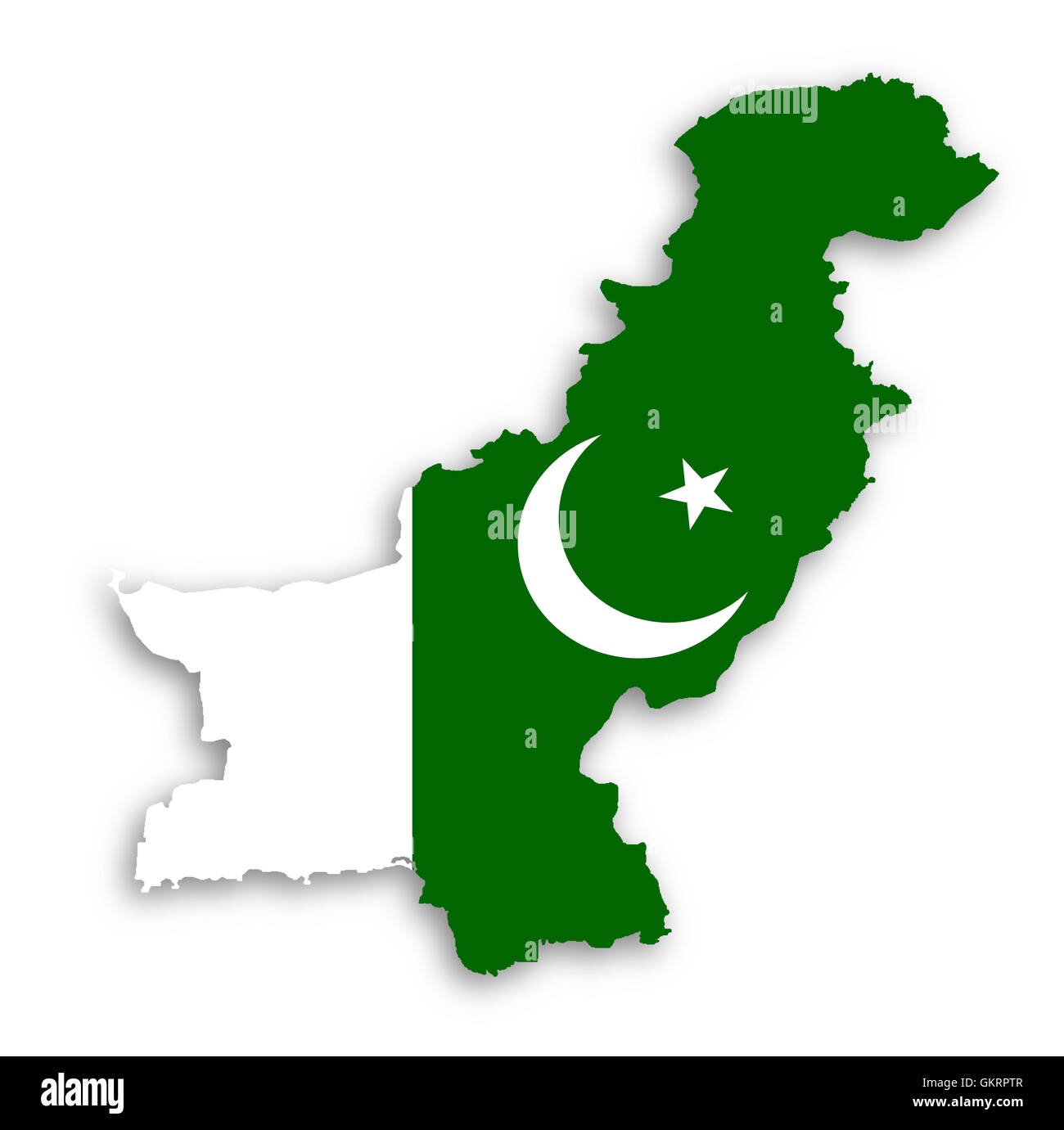 Map of Pakistan with their flag Stock Photo - Alamy